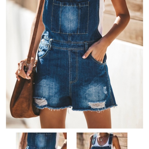 S. the Widow | Jeans | Candice Distressed Denim Overall Shorts | Poshmark